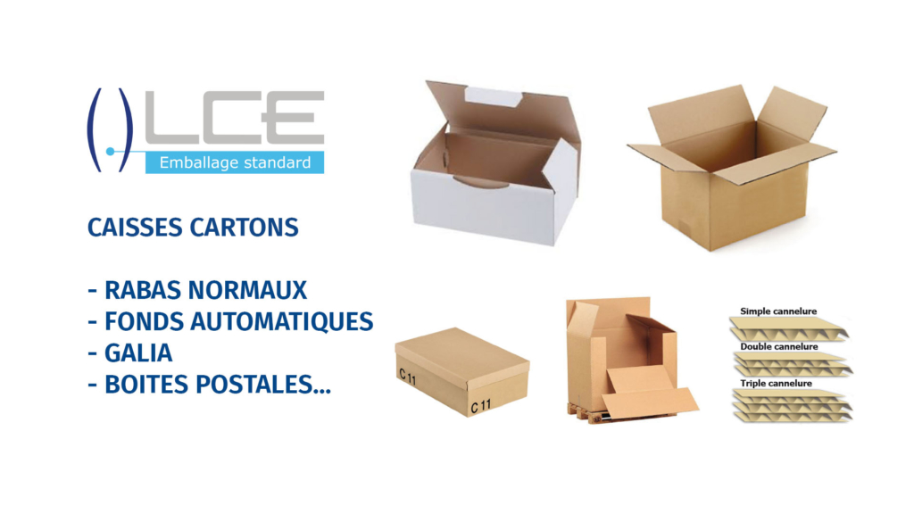 Caisses cartons, caisses américaines (rabas normaux, fonds automatiques ...